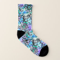 Physics and Math Symbols Geek Socks | Zazzle