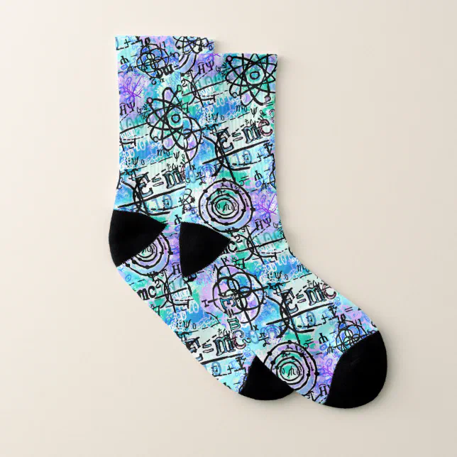 Physics and Math Symbols Geek Socks | Zazzle