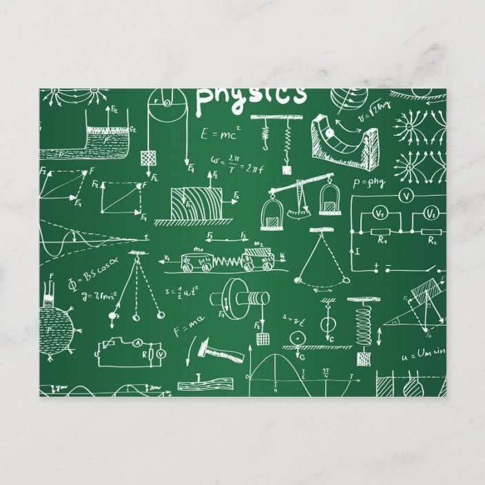 Physics Chalkboard Pattern Postcard | Zazzle.com