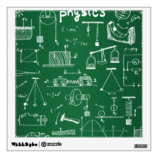Physics Chalkboard Pattern Wall Decal | Zazzle.com