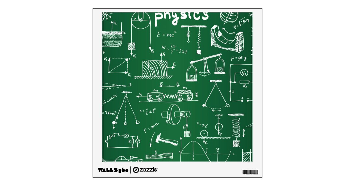 Physics Chalkboard Pattern Wall Decal | Zazzle