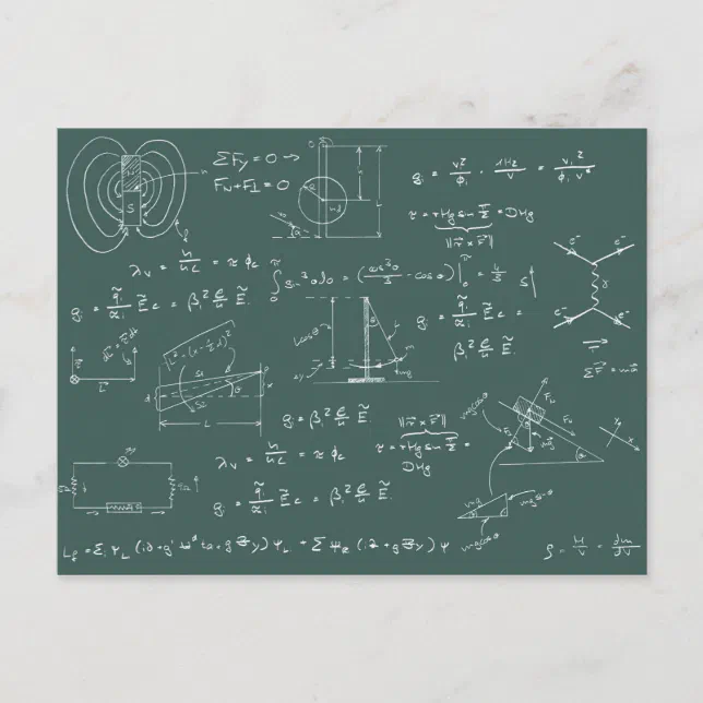 Physics diagrams and formulas postcard | Zazzle