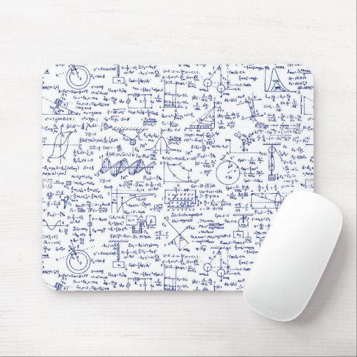 Physics Equations in Blue Pen // Mouse Pad | Zazzle