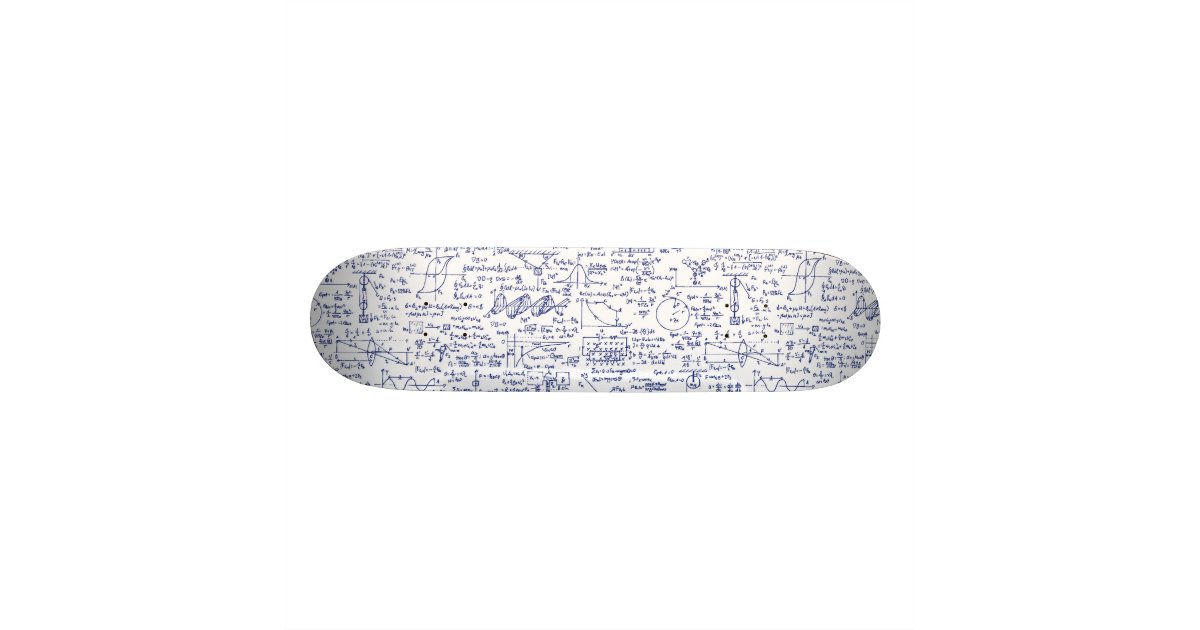 Physics Equations in Blue Pen // Skateboard | Zazzle.com
