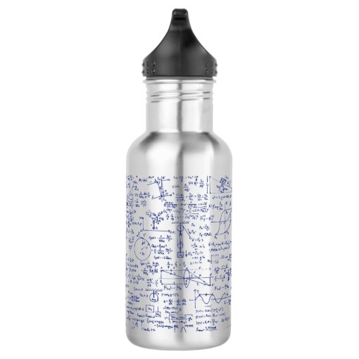 Physics Equations in Blue Pen // Water Bottle | Zazzle