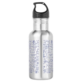 Physics Equations in Blue Pen // Water Bottle | Zazzle