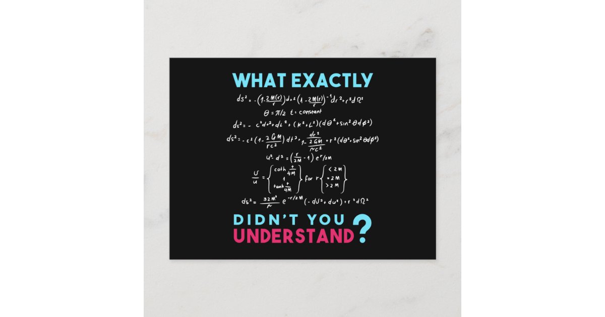 Physics formula Joke funny Math Postcard | Zazzle