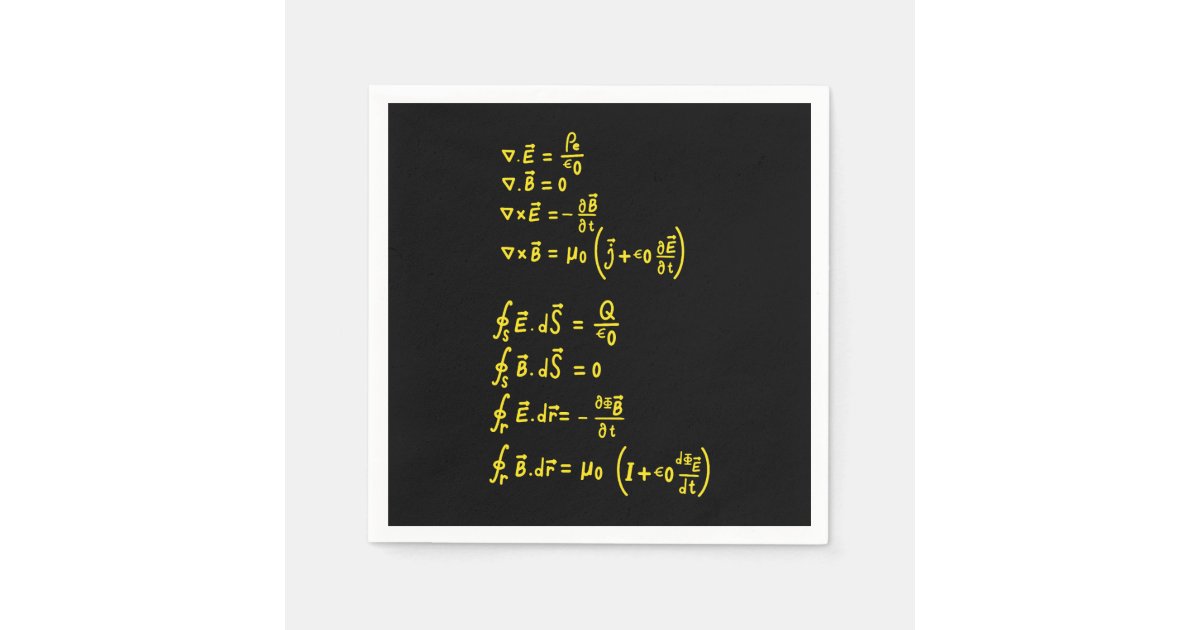 Physics Formula Square Sticker Invitation Napkins | Zazzle