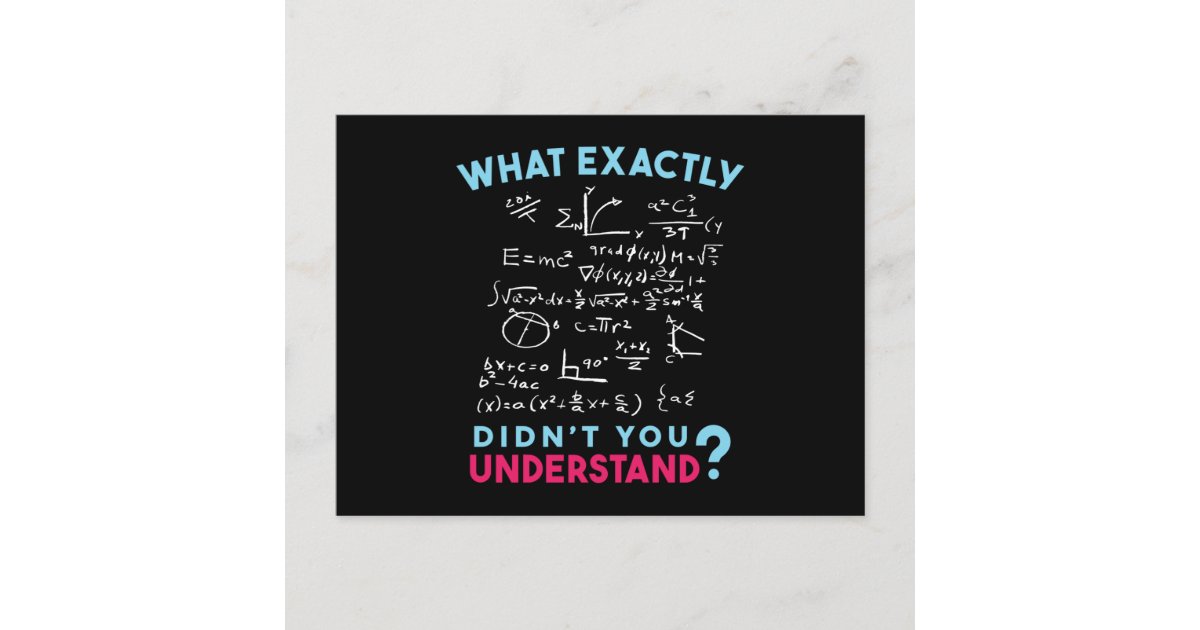 Physics Math Formula Joke Postcard | Zazzle