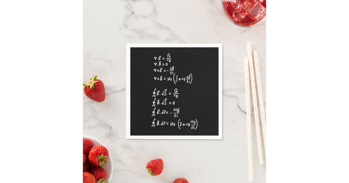 Physics Math Formula Students Teacher Invitation Napkins | Zazzle