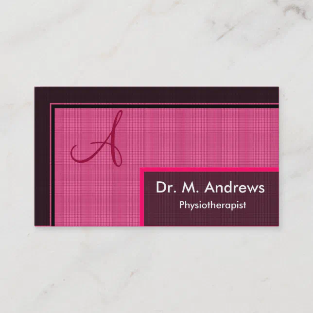 Physiotherapist Business Card - Monogram | Zazzle