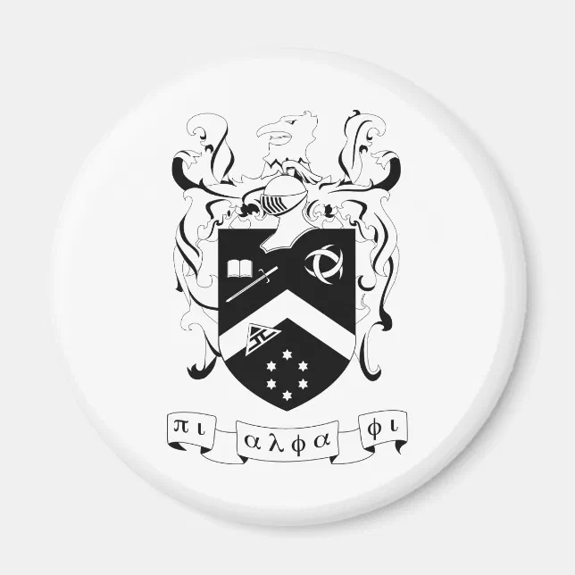Pi Alpha Phi Fraternity Coat of Arms B&W Magnet | Zazzle