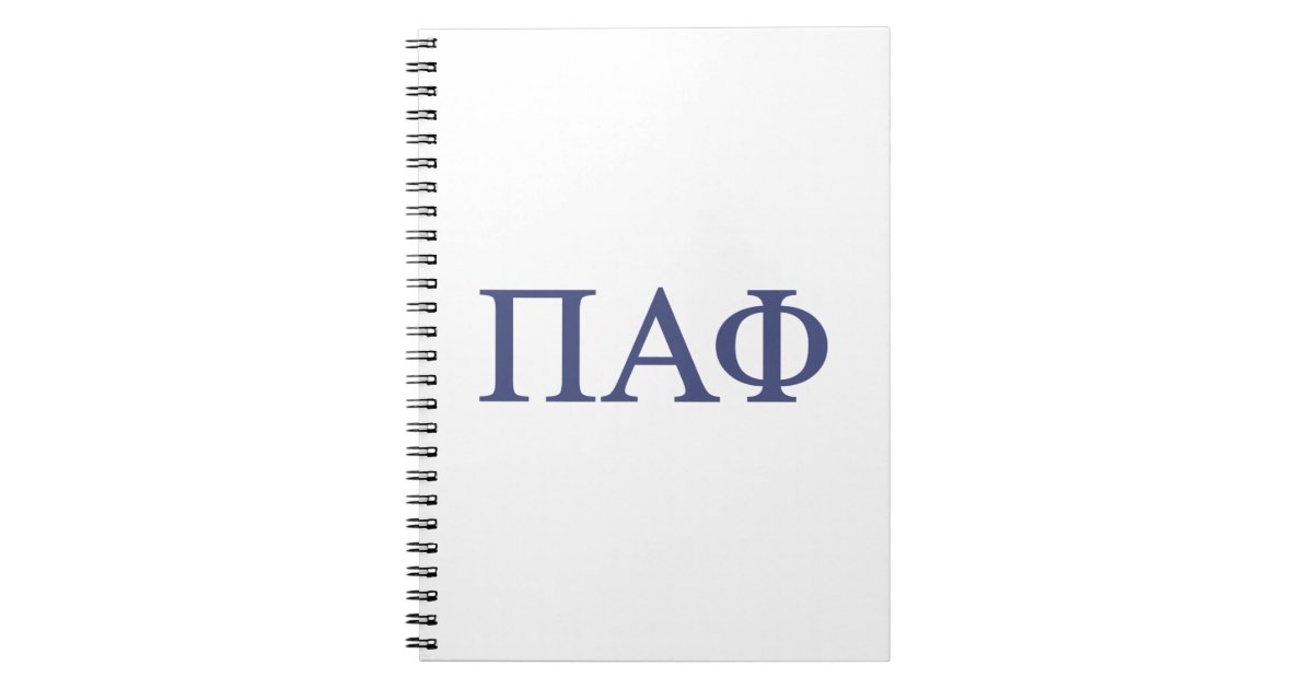Pi Alpha Phi Fraternity Greek Letters Logo Notebook | Zazzle