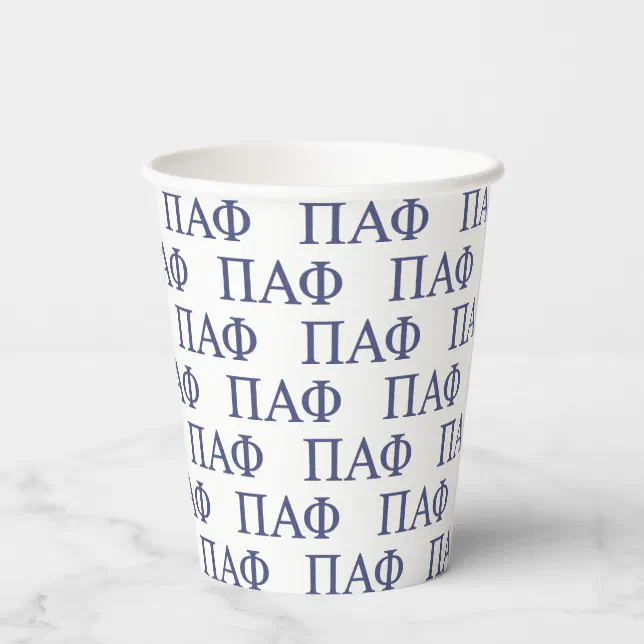 Pi Alpha Phi Fraternity Greek Letters Logo Paper Cups | Zazzle