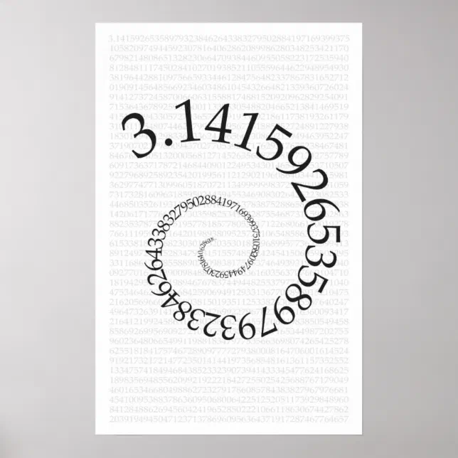 Pi and digits in spiral - Math Poster | Zazzle