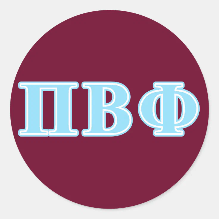 Pi Beta Phi Blue Letters Classic Round Sticker | Zazzle