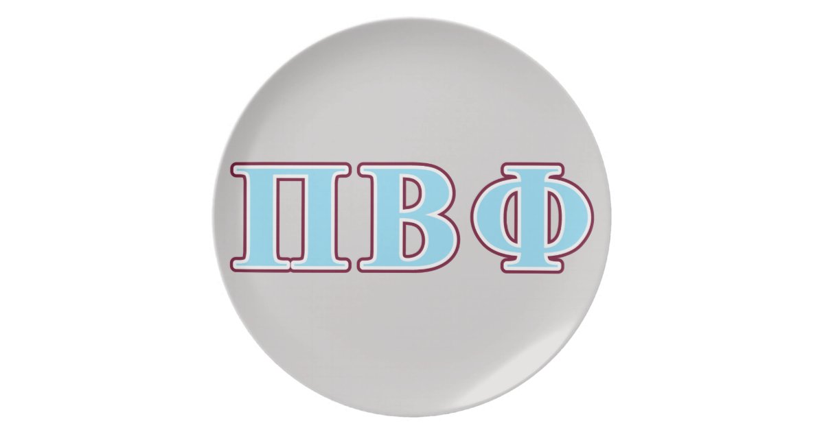 Pi Beta Phi Maroon and Blue Letters Dinner Plate | Zazzle