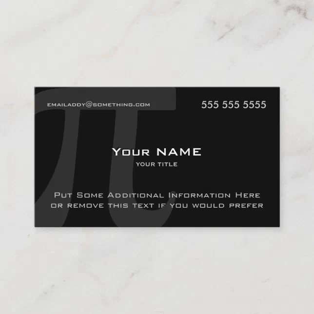 Pi Business Card | Zazzle