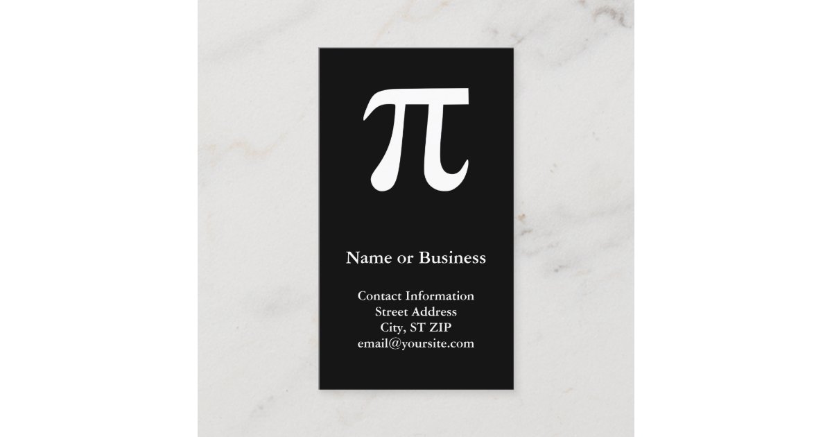 Pi Business Card | Zazzle