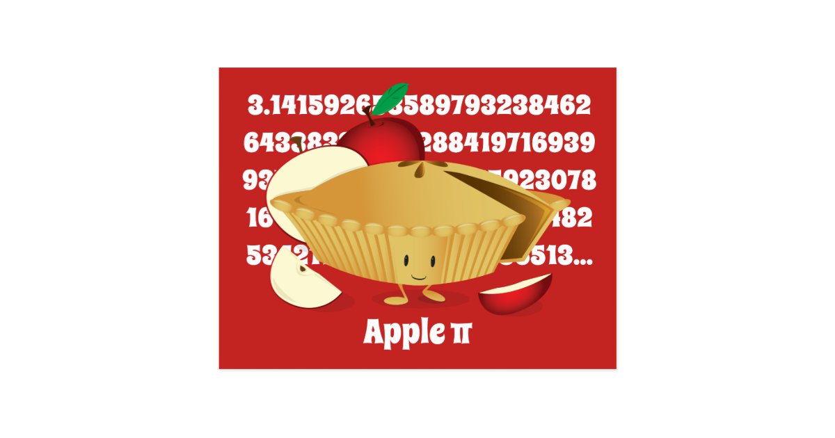 Pi Day Apple Pie Cartoon Character Numbers Postcard | Zazzle.com