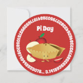 Pi Day Apple Pie Party Red Math Holiday Invitation | Zazzle