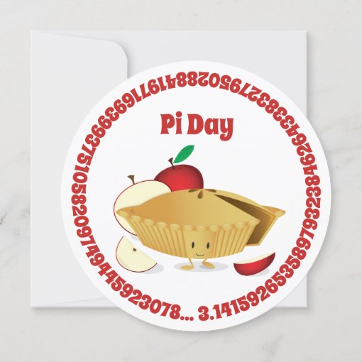 Pi Day Apple Pie Party Red White Math Holiday Invitation | Zazzle