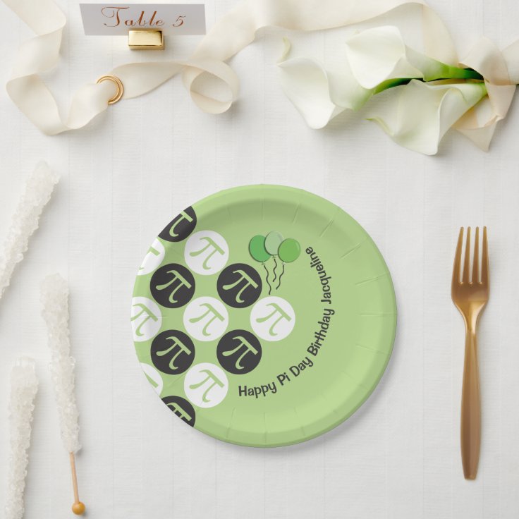 Pi Day Birthday Paper Plate | Zazzle