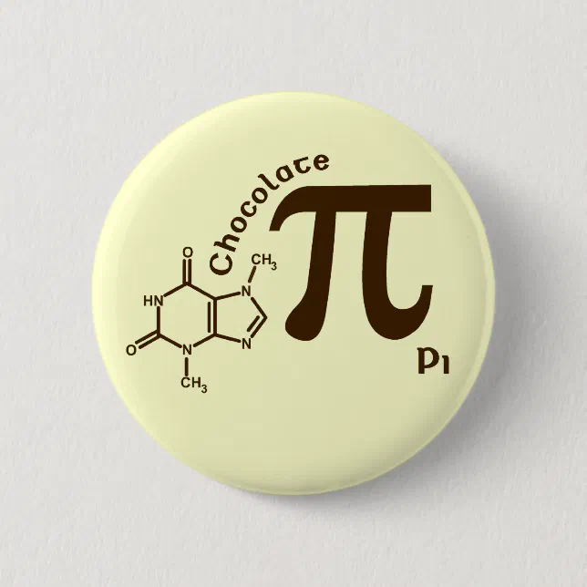 Pi Day Chocolate Pi Button | Zazzle