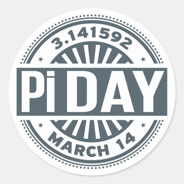 Pi-Day Classic Round Sticker | Zazzle
