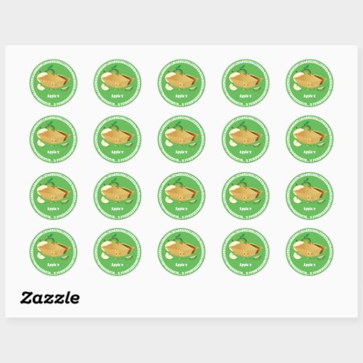 Pi Day Green Apple Pie Cartoon Character Numbers Classic Round Sticker ...