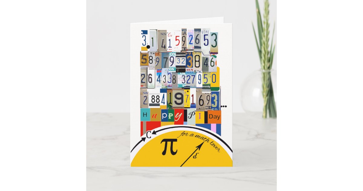 Pi Day Greeting Card for Math Lover | Zazzle