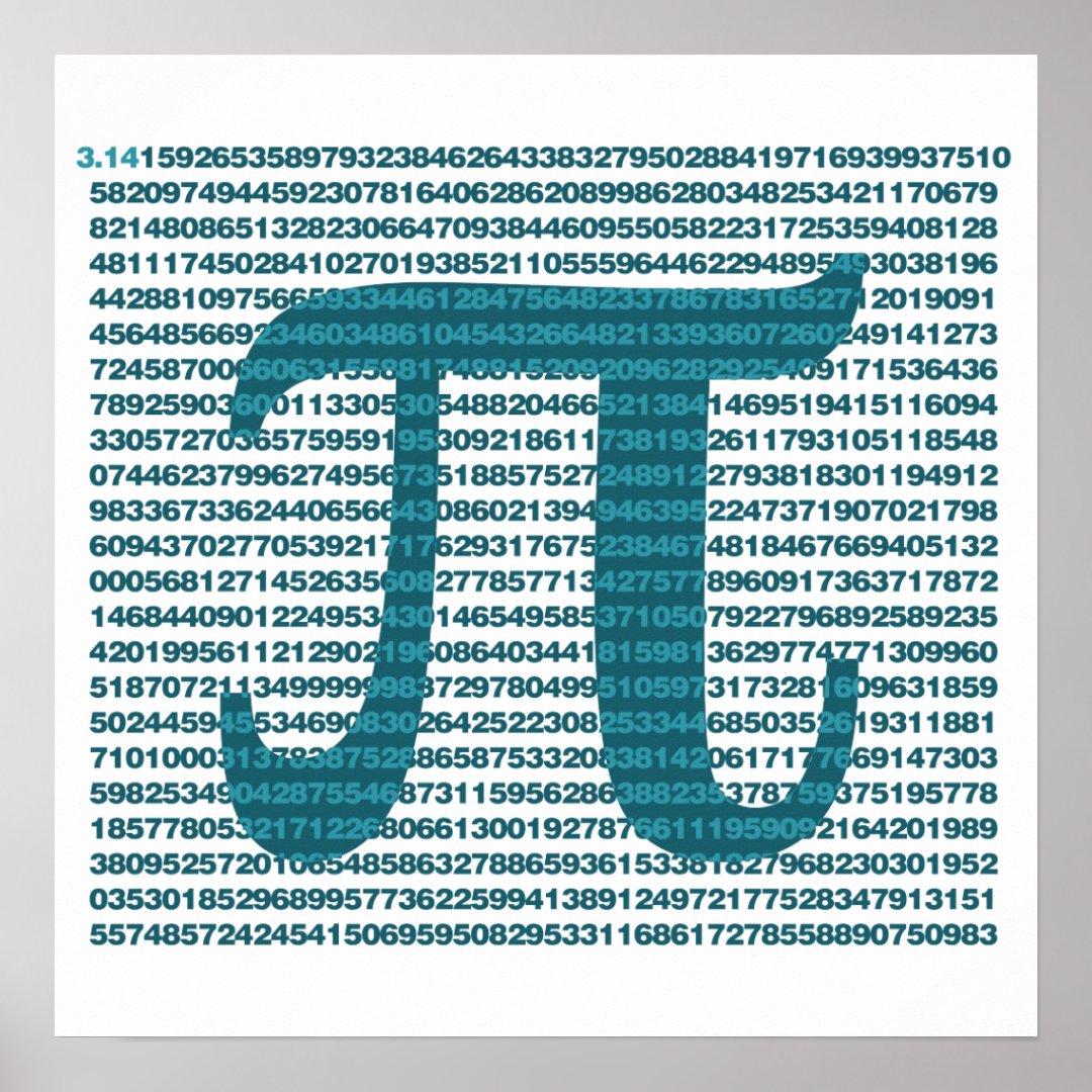 Pi Day numbers Poster | Zazzle