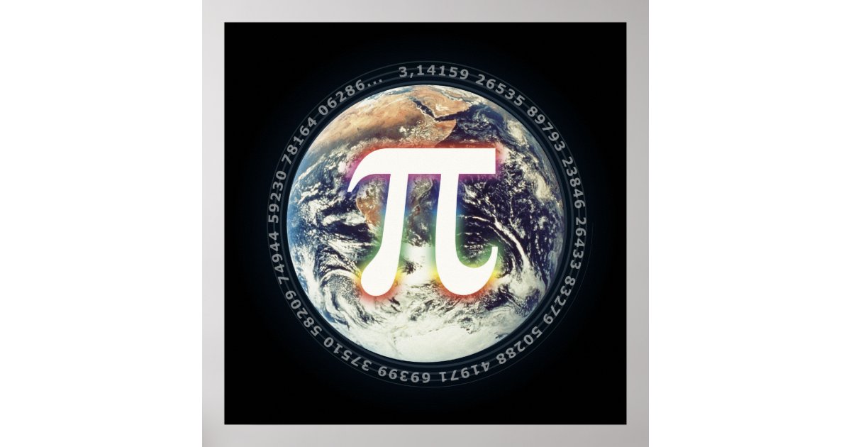 Pi Day on Earth | Math Poster | Zazzle