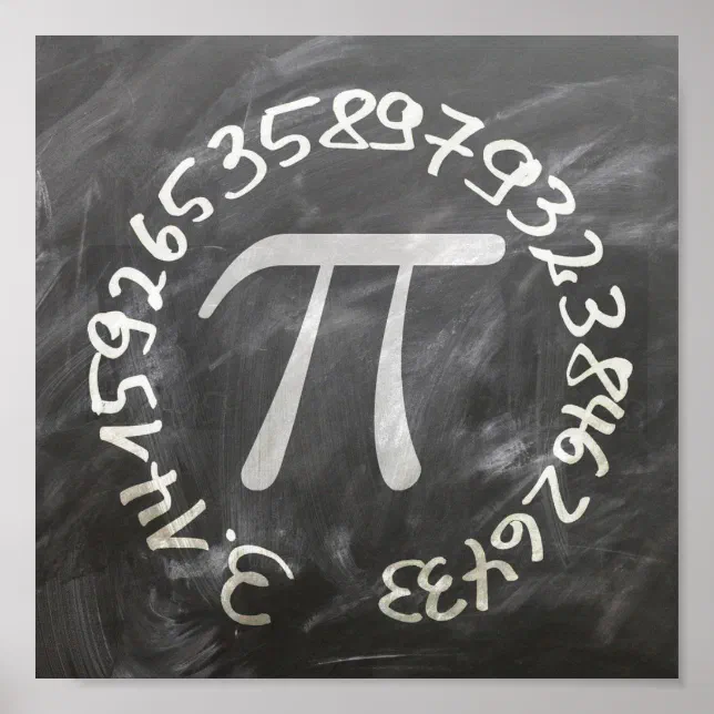 Pi Day PiDay Chalkboard Education Poster | Zazzle