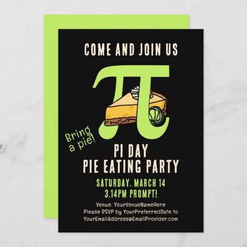 PI DAY Pie Eating Party Invitation | Zazzle