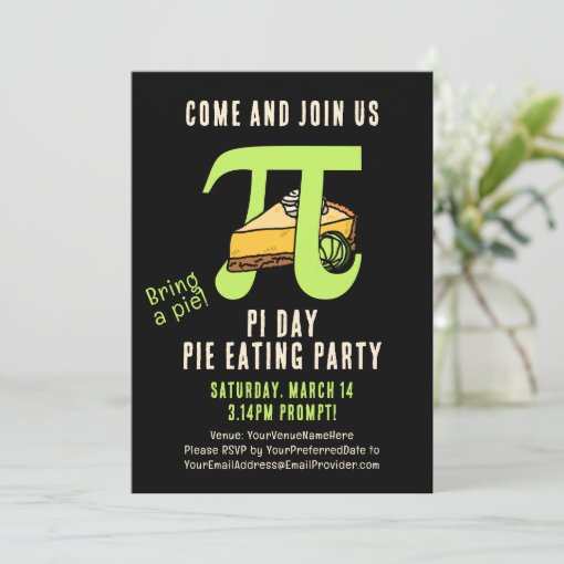 PI DAY Pie Eating Party Invitation | Zazzle