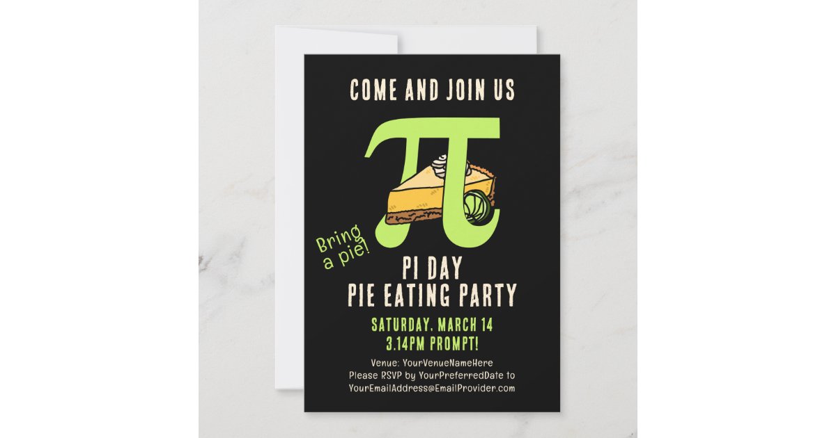 PI DAY Pie Eating Party Invitation | Zazzle