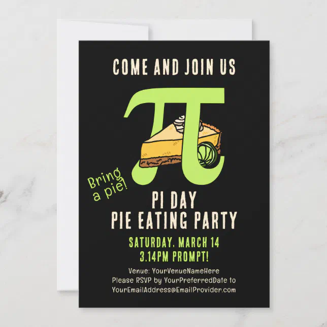 PI DAY Pie Eating Party Invitation | Zazzle