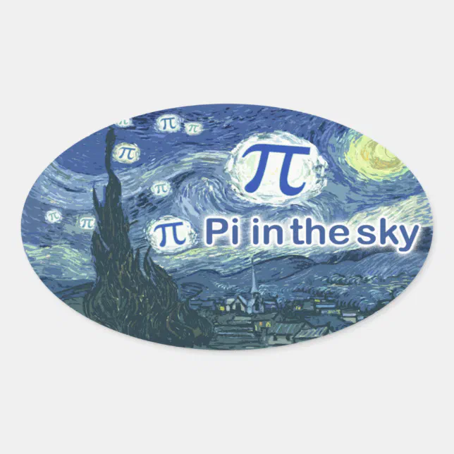Pi In The Sky Oval Sticker | Zazzle