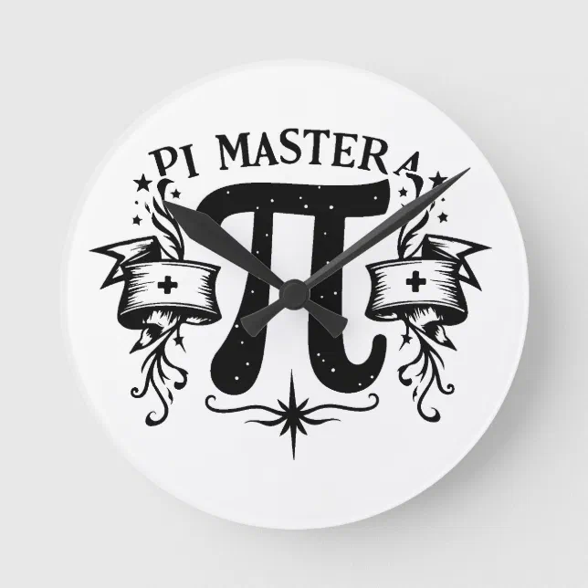 Pi Master Round Clock | Zazzle