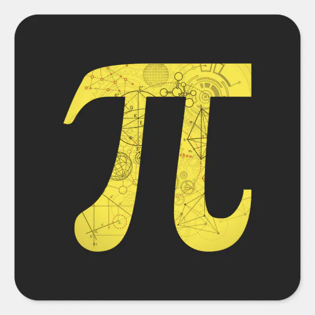 Pi - Math Symbols Square Sticker | Zazzle