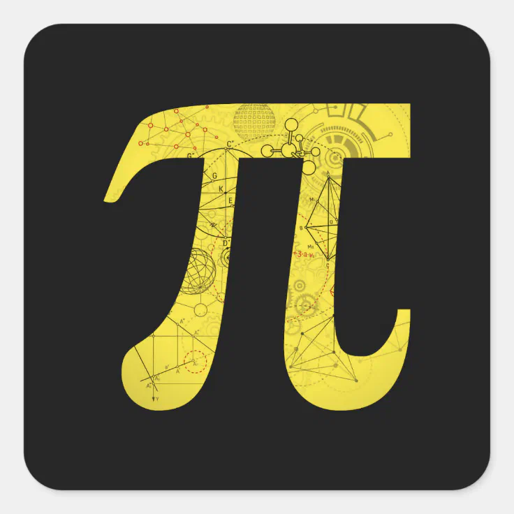 Pi - Math Symbols Square Sticker | Zazzle