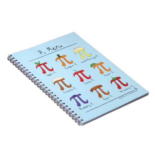 Pi Menu Cute Math Pi Day Notebook | Zazzle