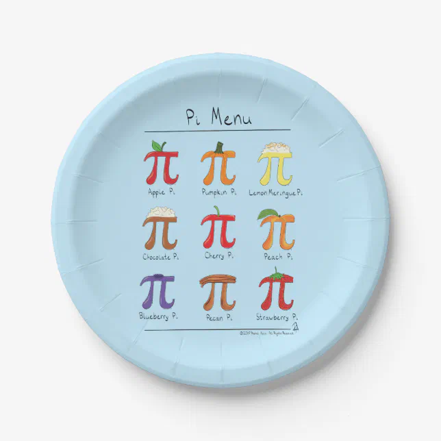 Pi Menu Cute Math Pi Day Party Paper Plates | Zazzle