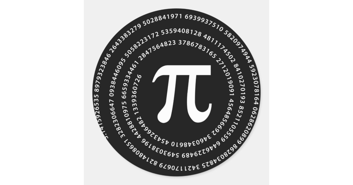 Pi Number Design Classic Round Sticker | Zazzle