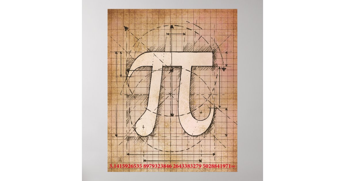 Pi Number Drawing Poster | Zazzle