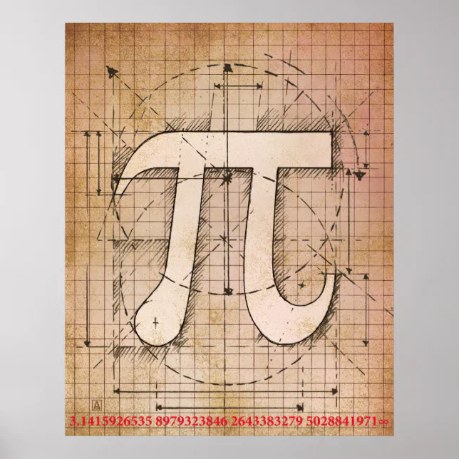 Pi Number Drawing Poster | Zazzle