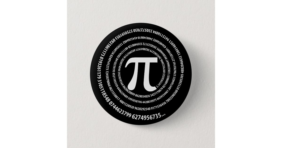 Pi Number Spiral Design Pinback Button | Zazzle