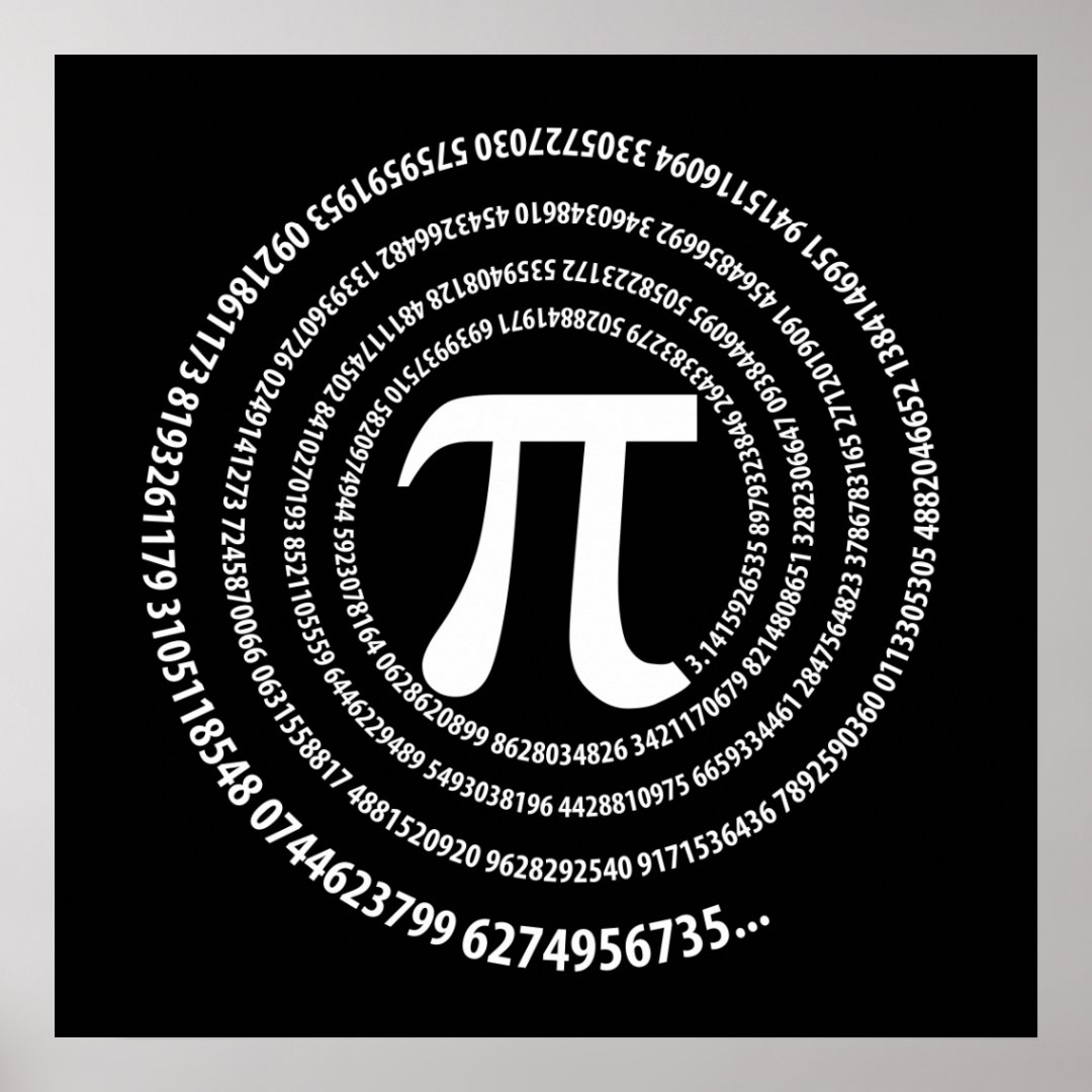 Pi Number Spiral Design Poster | Zazzle
