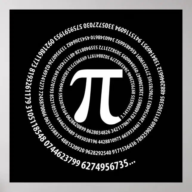 Pi Number Spiral Design Poster | Zazzle